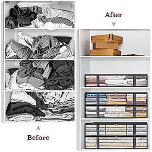 StorageRight Storage Bags, Clothes Storage,Under bed Storage Containers With Durable Handles,Large Capacity Storage Bins,Foldable Storage Organizers For Clothes,Bedding and Toys-75L/6 Pack/Grey