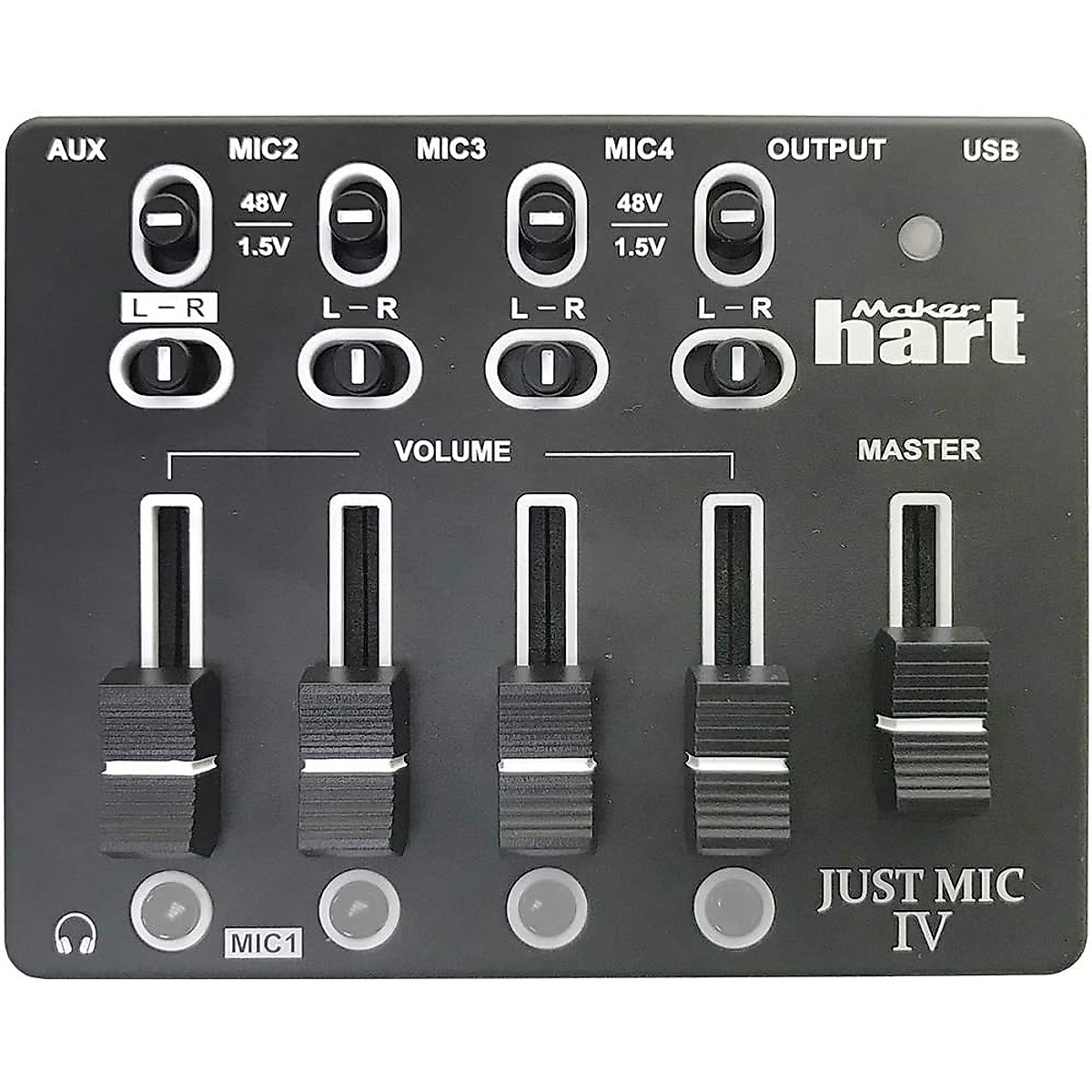 Maker hart Just Mic 4 mini Microphone Mixer 4 channels/Portable Phantom power/Audio Interface