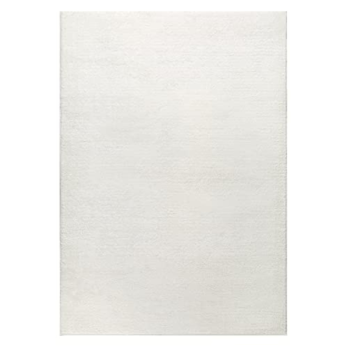 Antep Rugs Palafito 5x7 Solid Shag Modern Indoor Area Rug (White, 5'3" x 7'6")