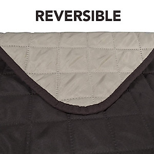 PureFit Reversible Sofa Cover Water Resistant Loveseat Couch Cover, Machine Washable Furniture Cover with Non-Slip Foam and Adjustable Strap for Dogs, Pets (Loveseat, Chocolate/Beige)