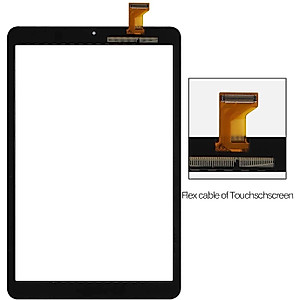 Black Touch Digitizer Screen Replacement (NO LCD) for Samsung Galaxy Tab A 8.0 2018 SM-T387 SM-T387T SM-T387V with pre-Installed adhedsive and Tools
