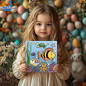 3 Pack Paint by Numbers for Kids Ages 8-12, Pre-Printed Acrylic Oil Painting, Includes (8x10, 8x9, 8x8 inch) Framed Canvas with 30 Acrylic Paint Pots, 5 Brushes for Kids, Art Supplies for Kids 9-12