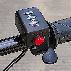 E Bike Thumb Throttle, 36V/48V Thumb Accelerator Battery Display Speed Control Assembly with 65in Cable for 22mm 7/8inch Electric Bike Scooters Handlebars(48V)