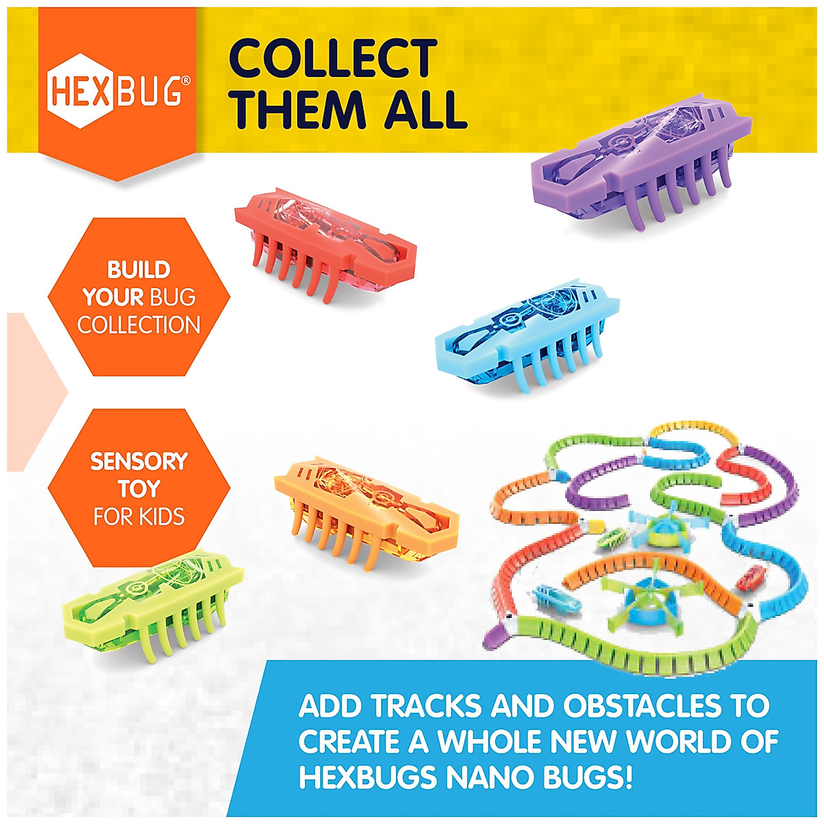 HEXBUG Nano 5 Pack, 4 Nano Bugs with Bonus Flash Nano, Sensory Toys for Kids & Cats with Vibration Technology, STEM Kits & Mini Robot Toy for Kids Ages 3 & Up