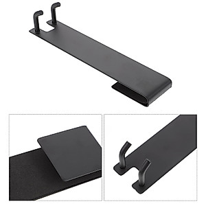 DOITOOL Towel Hooks 2pcs Rack Stainless Clothes Cabinet Steel Home Hanger Glass Storage Hangers Shower Black Organizer Door, The for Towel Bedroom Extended Over Clo Room Kitchen Clothing Towel Hook