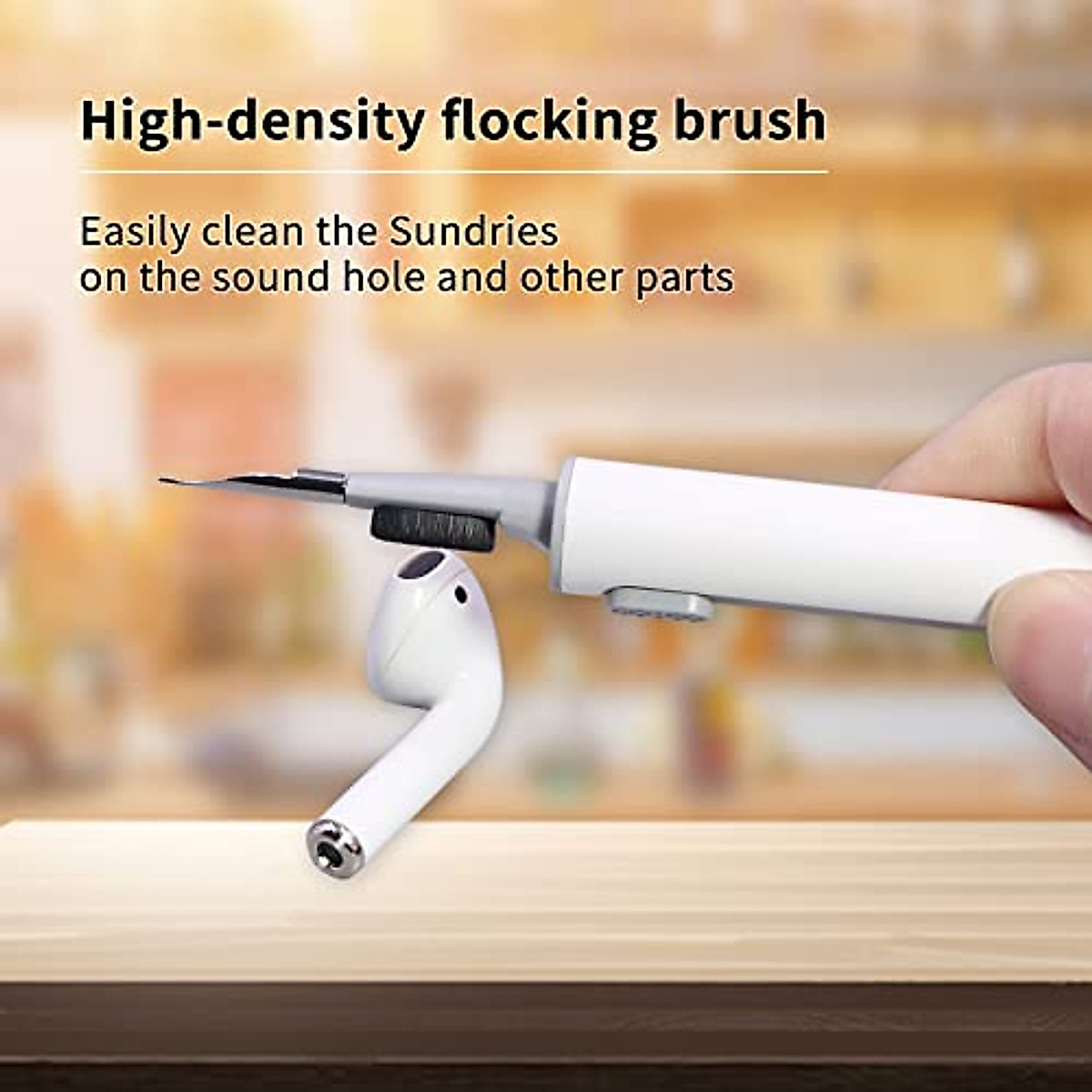 Cleaner Kit for Airpods Pro 1 2 3 Multi-Function Cleaning Pen, 3 in 1 Multifunctional Cleaning Pen for Wireless Earphone, Bluetooth Headphone, Earphone Case, Keyboard, Camera (White)