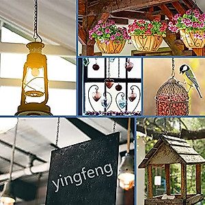 YINGFENG 6 Pack 19.7Inches Black Hanging Chains, Garden Plant Hangers, for Bird Feeders, Billboards, Chalkboards, Planters, Lanterns, Wind Chimes and Decorative Ornaments