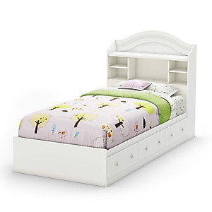 South Shore Savannah Mates Bed with 3 Drawers, Pure White