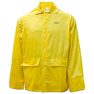 RK Safety Rain Wear RW-PP-YEL33 Yellow PVC Polyester 3-Piece Rain Suit | Jacket, Hoodie, Pants (Yellow, Extra Large)