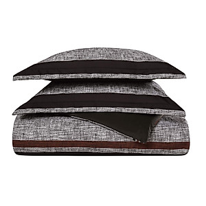 London Fog Warren Stripe King 3-Piece Duvet Cover Set