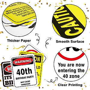 WERNNSAI 40th Birthday Decorations - 9 Pcs 40 Birthday Decorations for Men, 40 Year Old Decorations Signs Table Centerpieces Funny Picture Props, Women 40s Door Windows Wall Decor, Bday Party Garden Banner