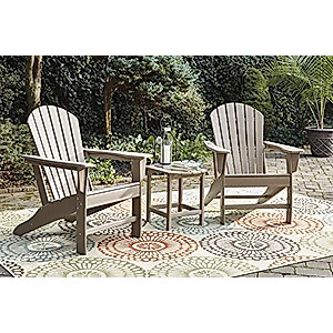 Signature Design by Ashley Sundown Treasure Outdoor Patio HDPE Weather Resistant End Table, Brown