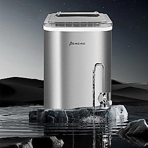 Panana Smart Countertop Ice Makers,Automatic Clean,Portable Ice Maker 9 Cubes Ready in 7-10min,26lbs/24H,for Home Kitchen Party Camping,Silver