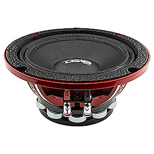 DS18 PRO-NEO6R - 6.5" Neodymium Midrange Loudspeaker, Red Aluminum Basket, 600 Watts Max, 4-Ohms, Neodymium Rings Magnet - The Best Neodymium Full Range Loudspeaker for Your Car (1 Speaker)