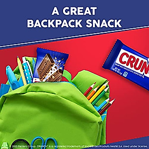 CRUNCH Milk Chocolate and Crisped Rice, Full Size Individually Wrapped Candy Bars, Easter Basket Stuffers, 1.55 oz each