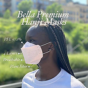 [Made in Korea] Bella Premium Hanji Mask (30, Pastel Peach): Filter Efficiency ≥ 97%, 4-Layer Breathable Quality 3D Mask with Adjustable Nose Strip