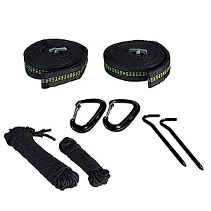 Oak Creek Camping Hammock and Accessories. Complete Package with Mosquito Bug Net, Rain Fly, Tree Straps. Great for Hiking, Backpacking, and Travel. Weighs Only 4 Pounds. Carbon Gray.