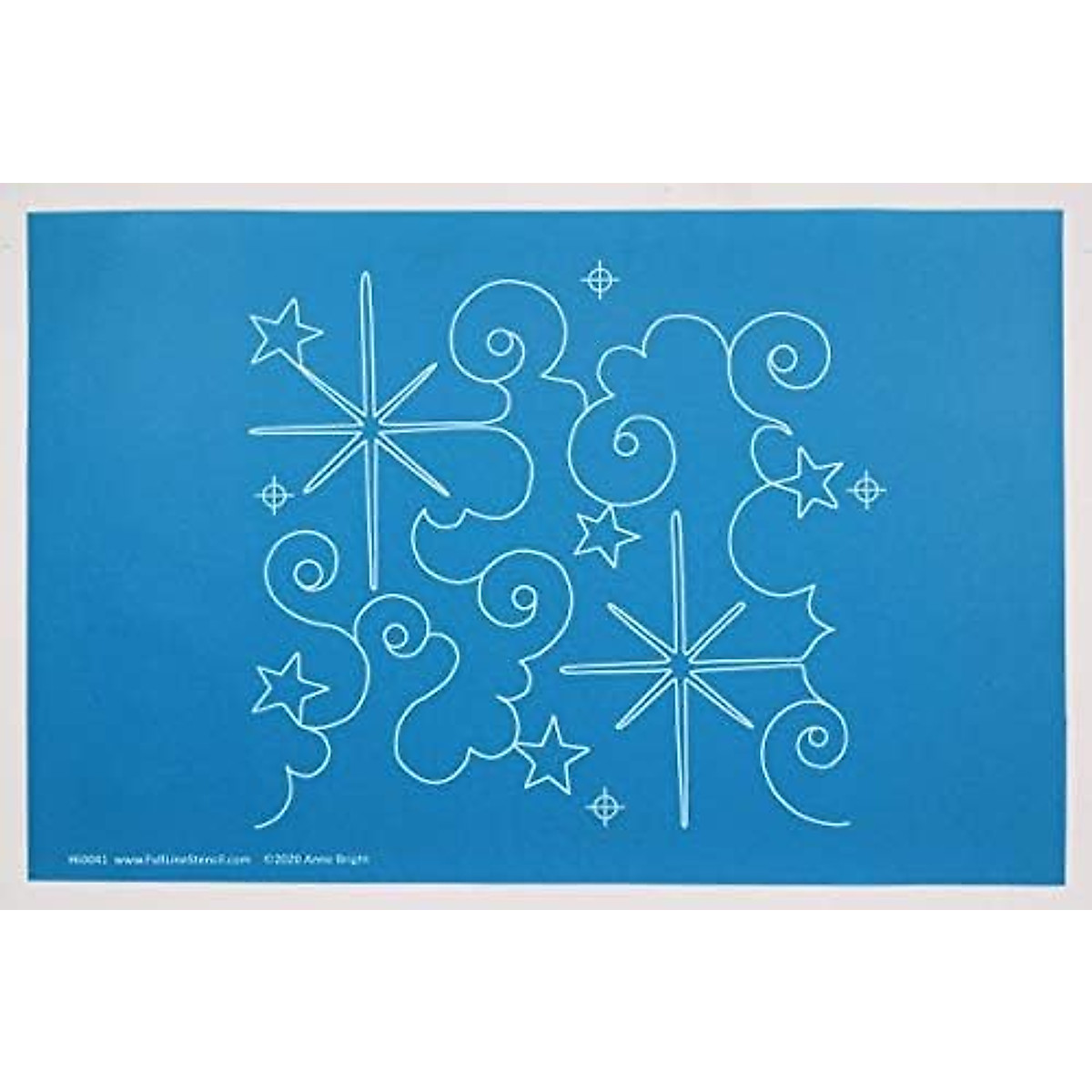 Full Line Stencil - Christmas Star - Edge to Edge Stencil, Continuous Line Template for Free Motion Quilting, Long-Arm Quilting (60041)