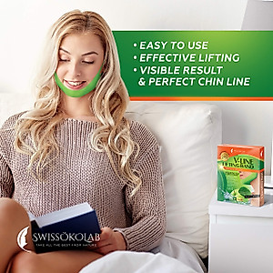 SWISSÖKOLAB V shape lifting up Face Mask Chin Up Patch Double Chin Reducer Chin Contour Tightening Firming Face Lift Tape Mask V-Line Neck Lifting Patches V Shaped Slimming Face Mask 5 pcs