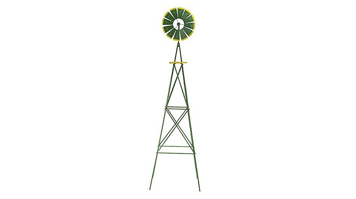 XtremepowerUS 8FT Green Metal Windmill - Durable Garden Decor