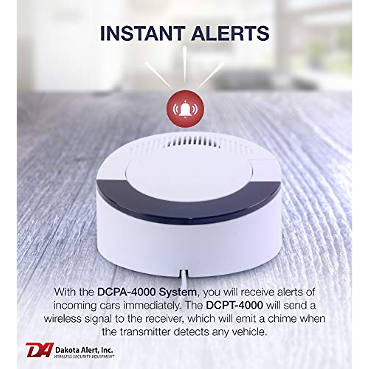 Dakota Alert Wireless Driveway Alarm System DCPA-4000 One Mile Wireless Range, DCR-4000 Receiver & DCPT-4000 Vehicle Detecting Probe Transmitter with Direct Burial Cable | Outdoor Vehicle Sensor Alarm