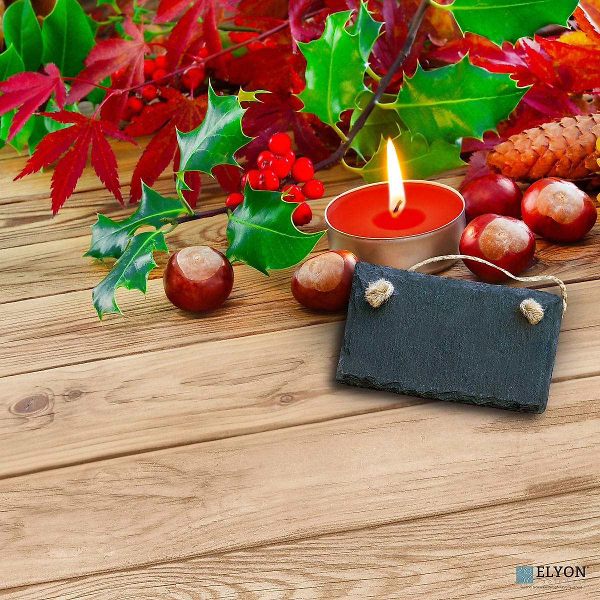 Elyon 96 Apple Cinnamon Scented Red Wax Tealight Candles in Tin Holder, Pleasant Fragrance 4 Hour Burn-Time