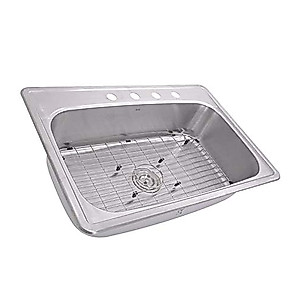 Nantucket Sinks NS3322-8 33" Rectangle Single Bowl S. Steel Kitchen Sink