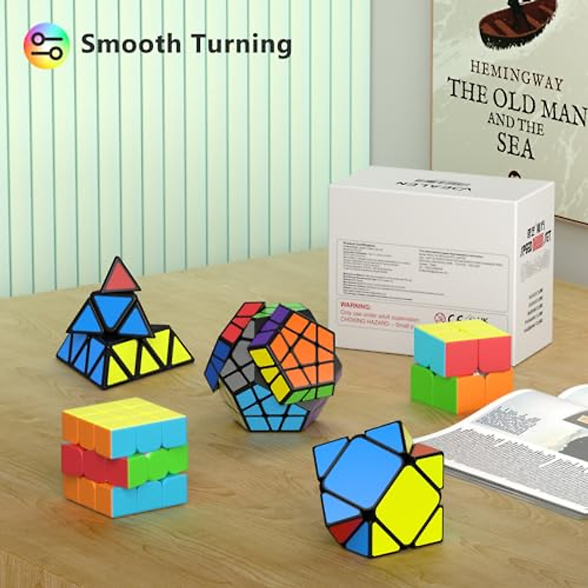 Vdealen Speed Cube Set, Cube Bundle 2x2 3x3 Pyramid Dodecahedron Skewb Magic Cube Pack, Puzzle Cube Collection Toys Easter Valentines Day Gift for Kids Teens Adults- 5 Pack