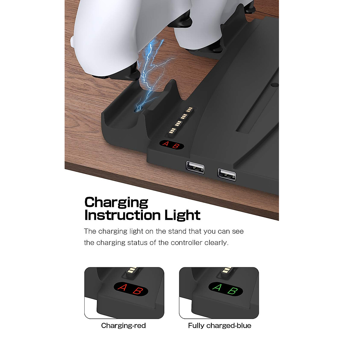 Vertical Stand PS5 Digital Edition and PS5 UHD Edition,SHINEZONE Charging Station for PS5 Controller Charging Station Dock with Dual Controller Charger Ports for PS5 DualSense