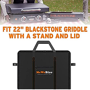 MeWeBlue Griddle Carry Bag Designed for 22” Blackstone Griddle with Lid and Stand, 600D Heavy Duty Waterproof Grill Carry Bag for Blackstone
