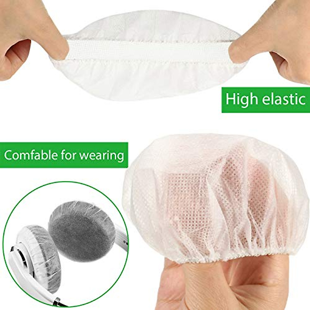 200 Pieces Disposable Headphone Covers Sanitary Headphone Ear Covers Non Woven Earpad Covers Headphone Covers for Most On Ear Headphones with 8.5 to 10 cm Earpads (L, 11 cm/ 4.3 Inch)