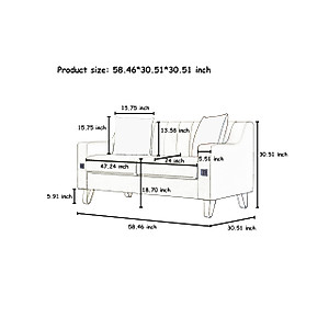 HenleneCoco 2 PCS Black Velvet Sofa Sets with 5 Pillows for Living Room Furniture, Modern Mid Century Tufted Classic Couches Set (1 PC Loveseat & 1 PC 3 Seater Couch)