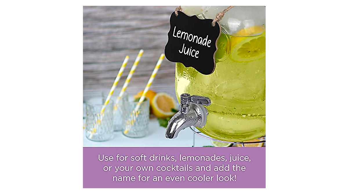 UMAID 1 Gallon Glass Drink Dispenser Set for Parties