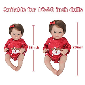 Kaydora Reborn Baby Doll Clothes for 16-20 Inch Reborn Doll Girl 2 Sets Deer Yellow&Red Reborn Baby Dolls Outfits Baby Doll Clothing