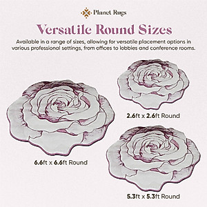 Rose Rug 6ft Round Area Rugs Cute Plush Flower Shaped Rug Circle Girly for Bedroom Floor Living Room Carpet 304 Pink
