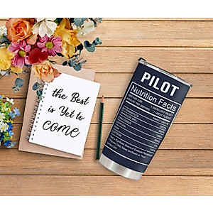 Pilot Gifts Aviation Men, Pilot Cup Tumbler, Gifts for Pilots Men, Airplane Gifts, 20oz Aviation Pilot Gauges Nutrition Facts Coffee Cup, Birthday Christmas Gifts Ideas for Pilot Insulated Travel Mug