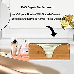 Countertop Multifold Paper Towel Dispenser – Bamboo Wood Folded Paper Towel Holder - For Multifold, Trifold & Z Fold Paper Hand Napkins Folded Size 9.7" x 3.7" Or Smaller