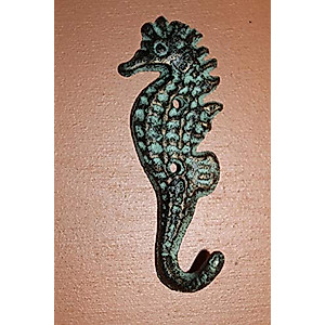Bronze Look Cast Iron Nautical Towel Hooks, Starfish Mermaid Seahorse Anchor Designs