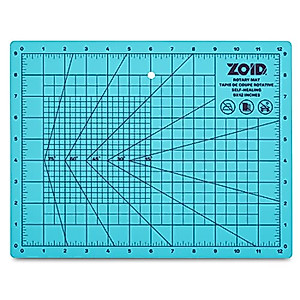 Zoid 9" x 12" Self-Healing Cutting Mat, PVC Grid Mat, Crafting and Sewing Mat for Multiple Projects, Arts and Crafts, Silhouette Cutting, Cyan/Purple BP