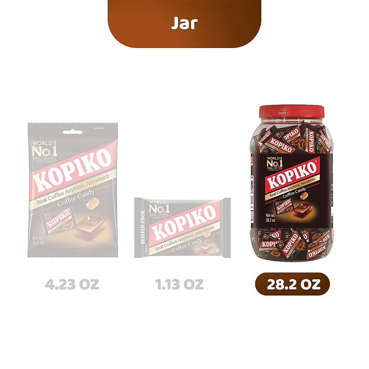 Kopiko Coffee Candy Your Take-Out Pocket Coffee for Every Occasion - Hard Candy Made from Indonesia’s Coffee Beans Contains Real Coffee Extract for Better Taste (800 gr Jar)