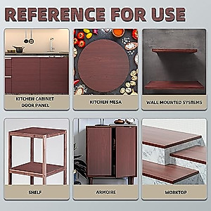 ZYJT Cherry Wood Veneer, 3D Texture Laminate 24" x 48" Non Glued Flexible Durable PVC Wood Veneer Sheets Panels for DIY Table Cabinet Furniture Decorative