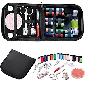 Sewing Kit,Sewing Bag Set, Portable Sewing Kit - DIY Supplies with Accessories, Ideal for Adults, Beginners, Travelers and More. Includes Black Handbag.