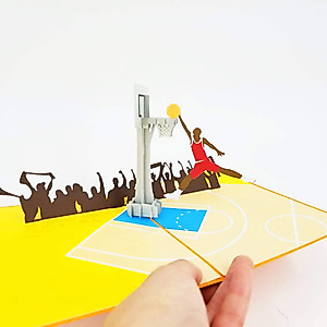 Basketball 3D Pop Up Cards, Basketball Happy Birthday Card, Thank You Cards, Farewell Card, Congratulations Card, Graduation Card, Anniversary Card, For husband, boyfriend, son, daughter | Pop Card