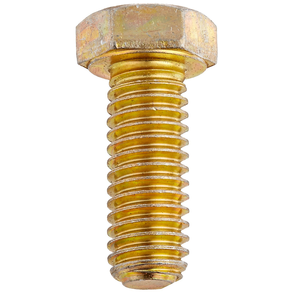 Steel Hex Bolt, Grade 8, Zinc Yellow-Chromate Plated Finish, Hex Head, External Hex Drive, Meets ASME B18.2.1/SAE J429, 3/4" Length, Fully Threaded, 3/8"-16 Threads (Pack of 50)