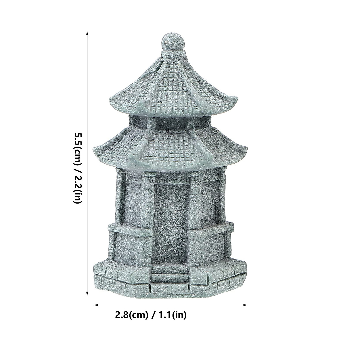 YARNOW Mini Pagoda Statue Ceramic Fairy Garden Figurine Hexagon Environments Flower Vase Aquarium Decorations DIY Micro Landscape Ornament 3Pcs, Light Grey, 5.5x2.8cm (302O3HB0N1EG1511I1LAVD)
