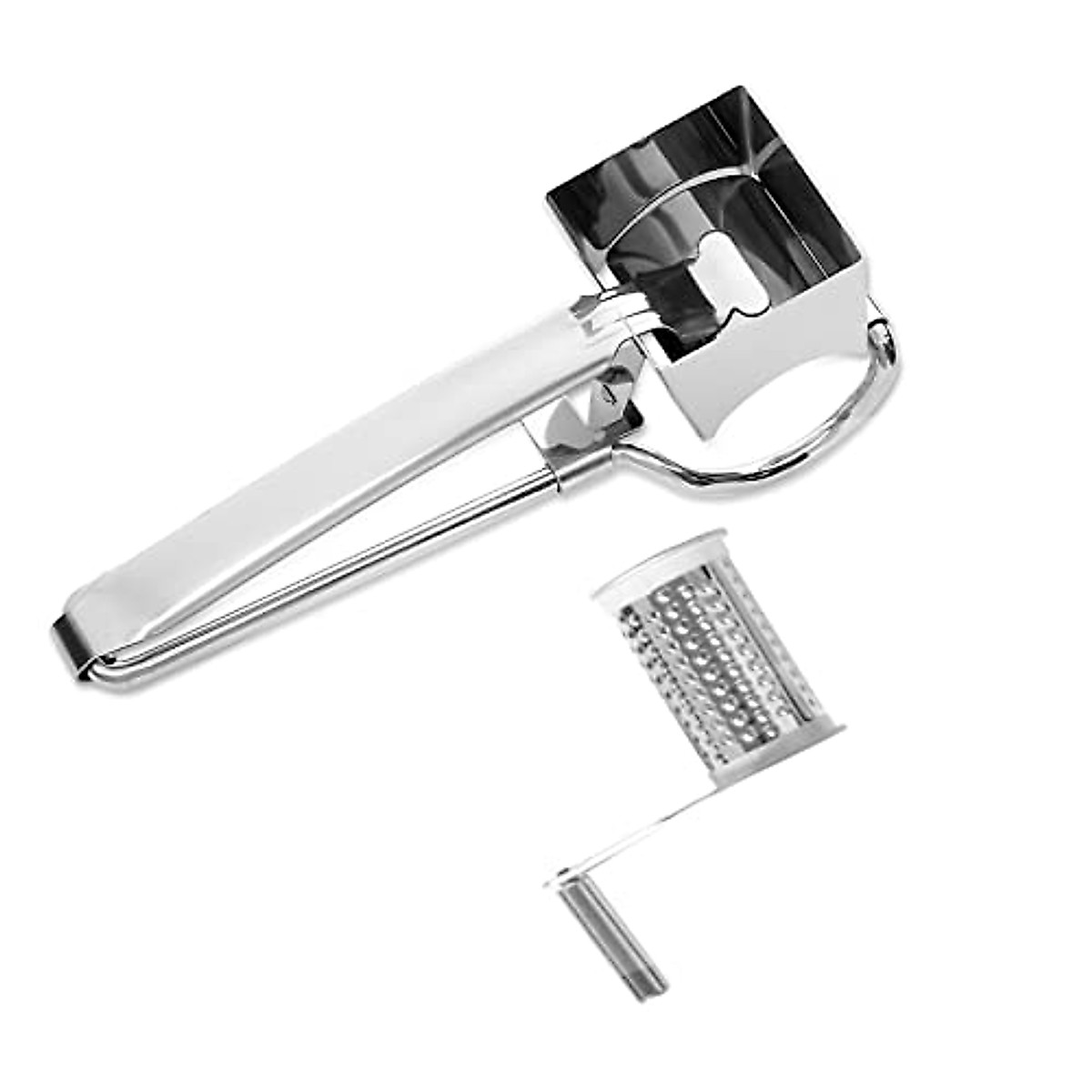 Rotary Cheese Grater Stainless Steel Manual Handheld Cheese Grater Shredder Hand Crank Kitchen Tool for Grating Hard Cheese Chocolate Nuts and More