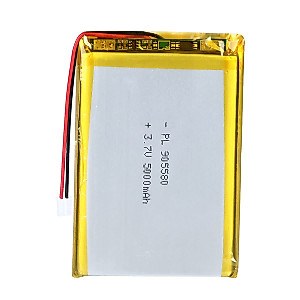 AKZYTUE 3.7V 5000mAh 905580 Lipo Battery Rechargeable Lithium Polymer ion Battery Pack with PH2.0mm JST Connector