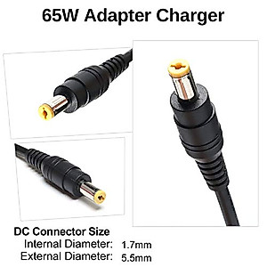 65W AC Laptop Charger Adapter for Acer Aspire 5250 5253 5336 5349 5517 5532 5534 5552 5560 5733 5742 5749 5750 7560 4830T 5732Z 5733Z 5734Z 5750Z SB416 AS7750 V5 V7 V3 R3 R7 S3 E1 M5 Power Supply Cord