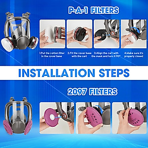 SLJHL Full Face Respirator Mask with Filters Anti Fog Respirators for Organic Gas and Steam Chemical Epoxy Resin Dust Woodworking Welding 6800