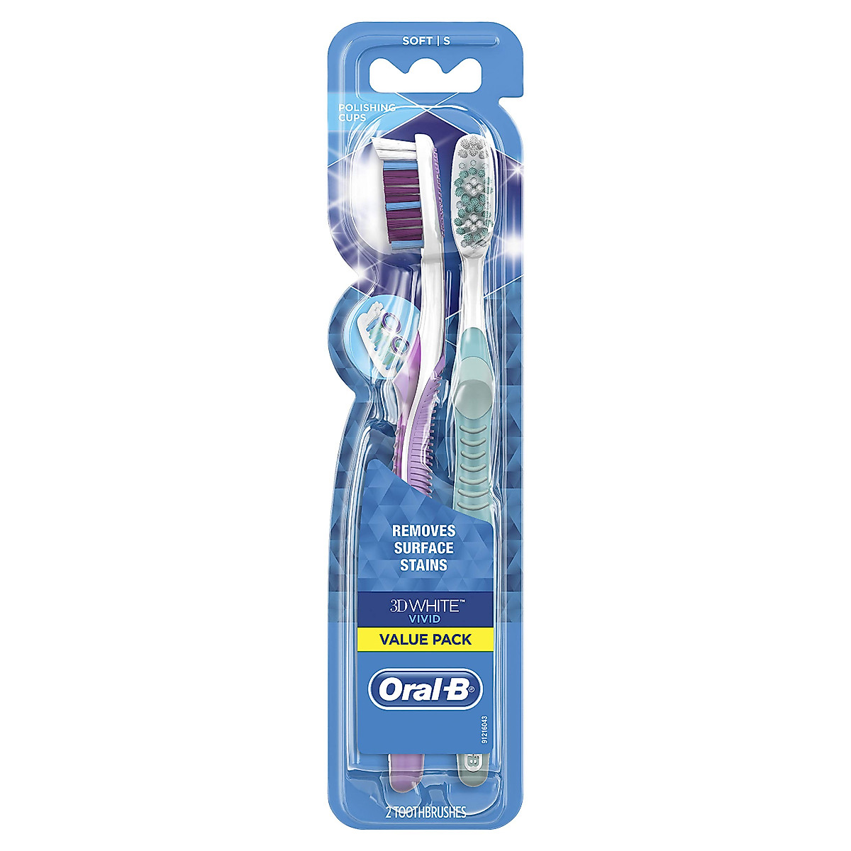 Oral-B Advantage 3D White Vivid Toothbrush Soft Twin Pack, 2 Count